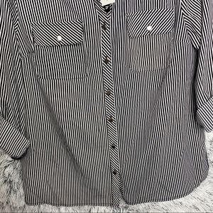 Notations | Tops | Notations Striped Button Up Womens Dress Shirt ...